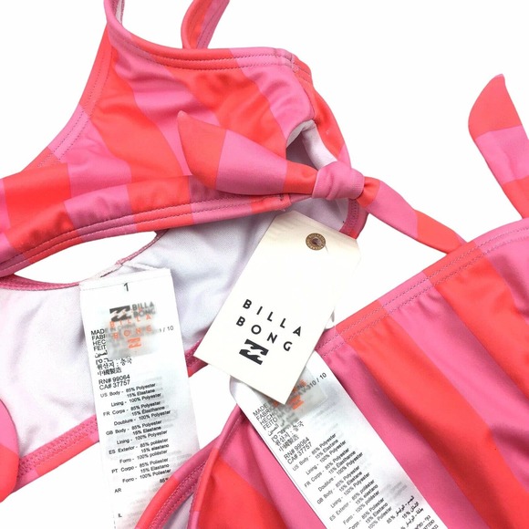 Billabong | Swim | Billabong Pink Stripe Bikini Kids Swimwear Tie Bella ...